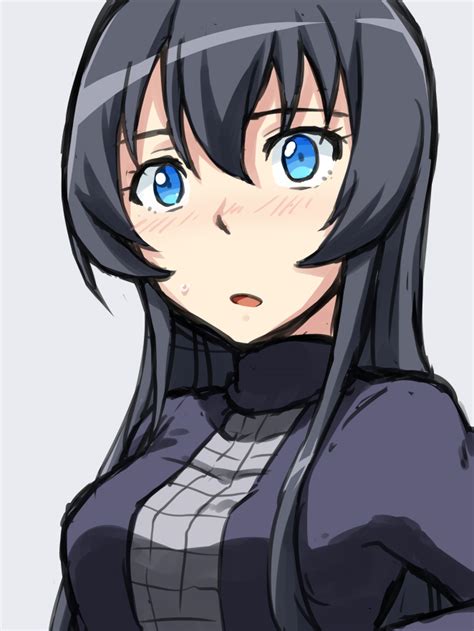 Safebooru 1girl Black Hair Blue Eyes Blush Breasts Fugi Yukihime Long