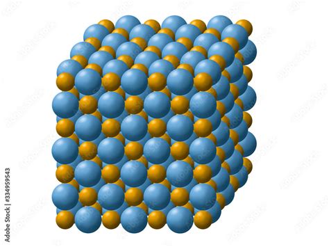 Poster Sodium Chloride Nacl Molecule Structure In 3d Show Structure Of Ionic Bond Between