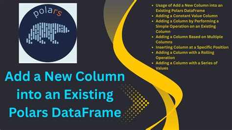 Add A New Column Into An Existing Polars Dataframe Spark By Examples