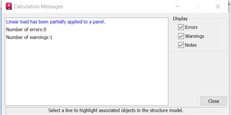 linear load has been partially applied to a panel warning while