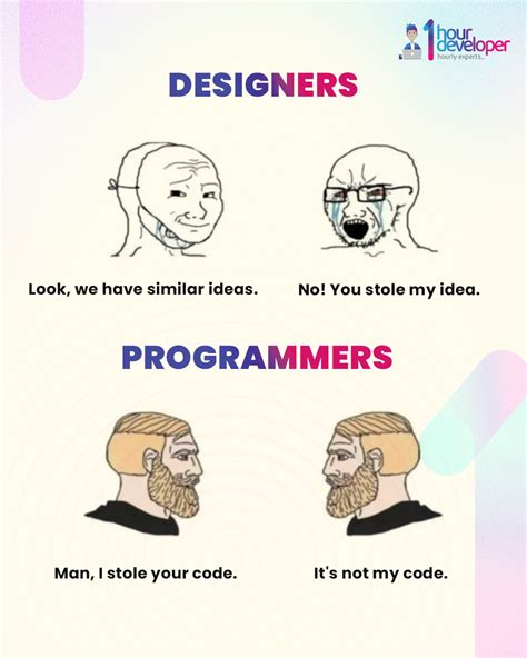 1hourdeveloper Designers Vs Programmers A Tale Of Originality 😆💻🎨 1hourdeveloper