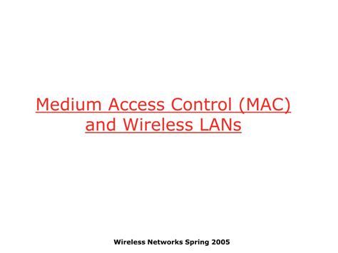 Ppt Medium Access Control Mac And Wireless Lans Powerpoint