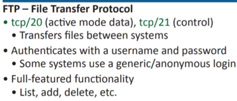 Common Network Protocols Flashcards Quizlet