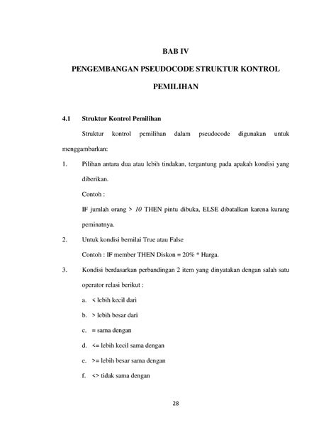 Modul Metode Perancangan Program Bab 4 Pengembangan Pseudocode Struktur Kontrol Pemilihan 28