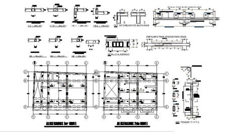 Column And Beam Installation Plan And Construction Detail 2d View Layout Autocad File