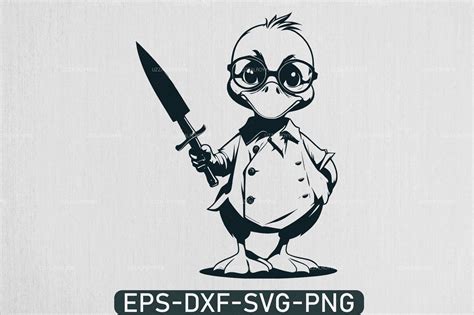Cute Duck SVG Duck Holding A Knife Svg Graphic By Uzzalroyy9706 Creative Fabrica