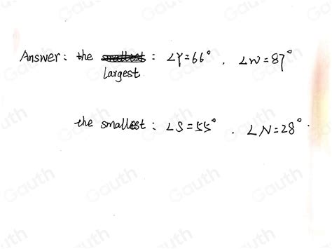 solved name the smallest and largest angles in the given triangles 1