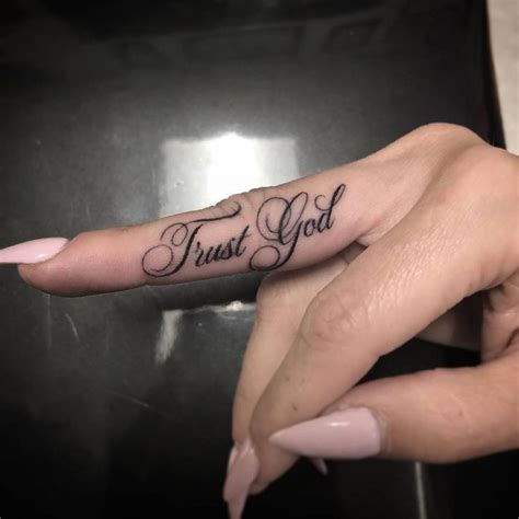 Trust God Finger Tattoo Trust God Tattoo On Hand Tattoos I