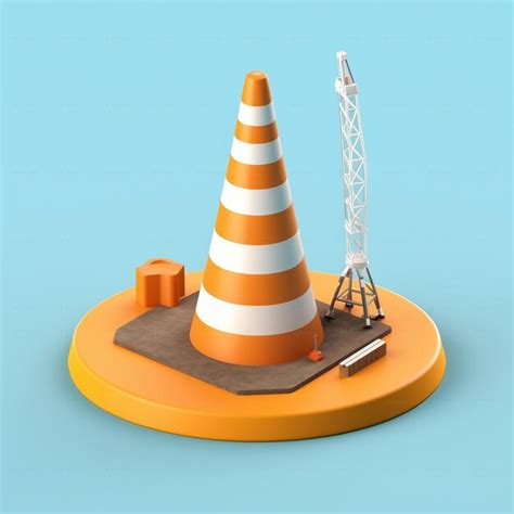 Premium Ai Image 3d Traffic Cone