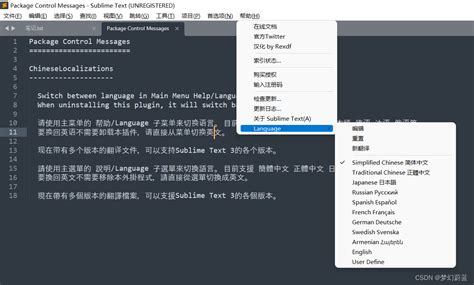 sublime text 4 中文汉化教程（version build 4169） sublime汉化 csdn博客