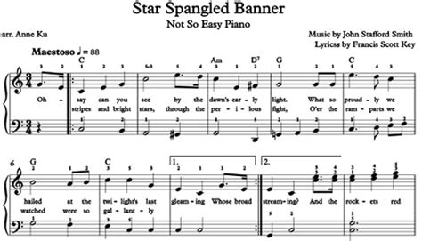 Star Spangled Banner For Not So Easy Piano Concert Blog