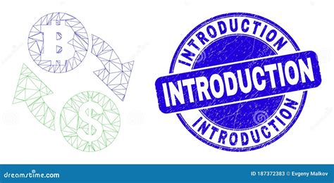 Blue Scratched Introduction Stamp Seal And Web Carcass Display Stock