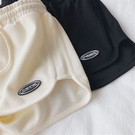 Badubg Модни плътни дамски еластични къси панталони с висока талия