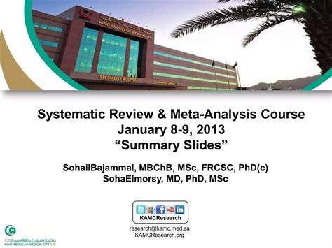 Systematic Review Meta Analysis Course Summary Slides PPT