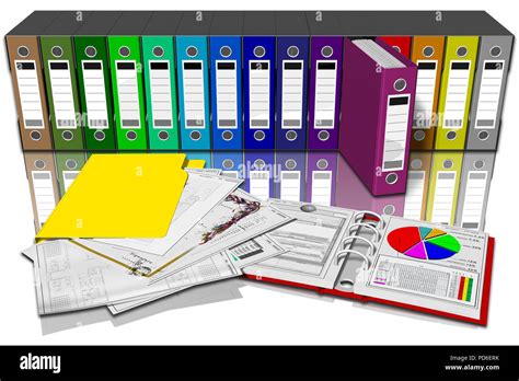 3d Illustration Series Of Folders Of Various Colors Wallets For Document Classification