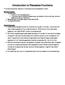Introduction To Piecewise Functions By Math By Catherine TPT