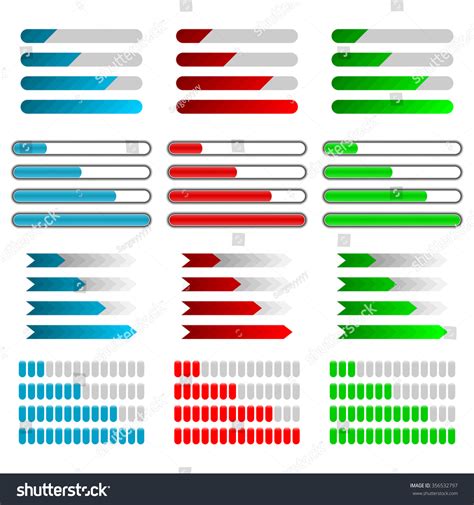 Set Color Progress Bar Stock Illustration 356532797 Shutterstock