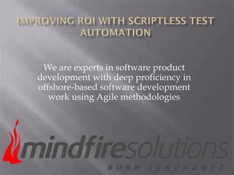 Improving Roi With Scriptless Test Automation Pdf Web Development Internet
