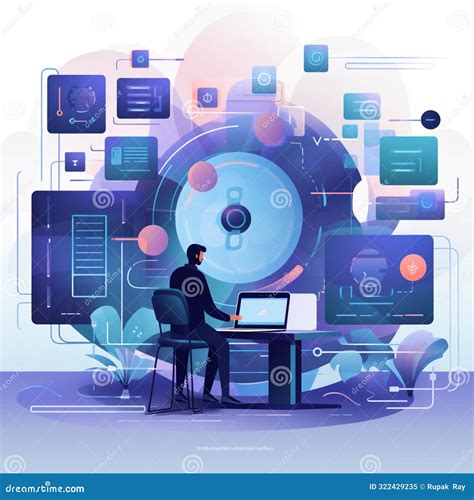 Abstract Vector Illustration Of An Access Control System Concept Image Stock Illustration