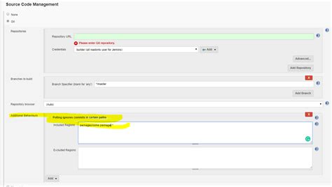 github jenkins and git monitor specific folder on any branch stack