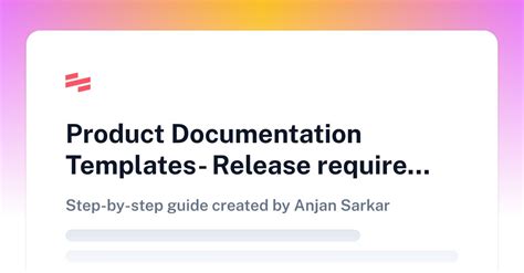 Product Documentation Templates Release Requirements Template Scribe