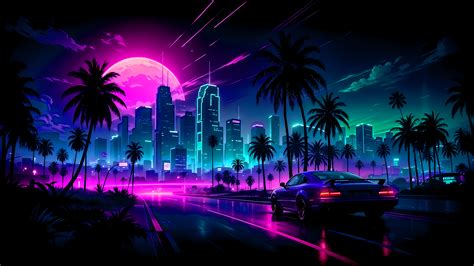 Neon City Nights Retro Futuristic 4k Pc Wallpaper Free 4k Wallpaper