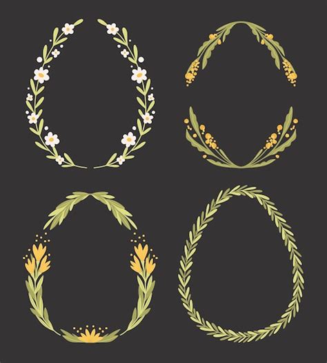 Premium Vector Floral Egg Shape Frame