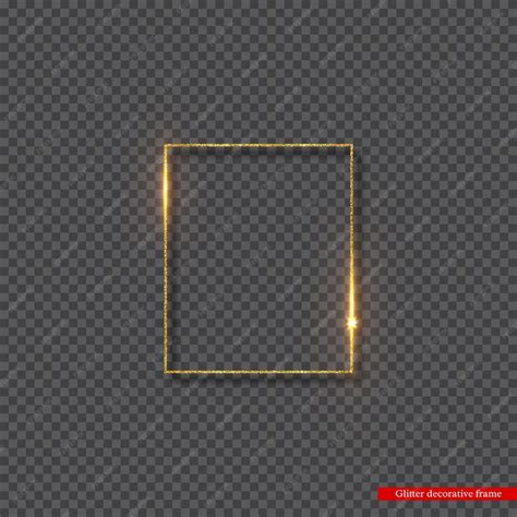 빛나는 조명과 함께 황금 반짝이 프레임입니다 무료 벡터
