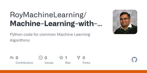 GitHub RoyMachineLearning Machine Learning With Python Python Code For Common Machine