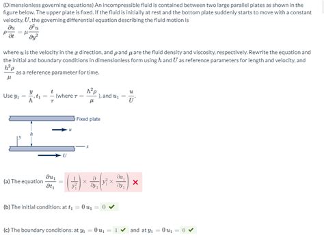 Solved Dimensionless Governing Equations An Incompressible
