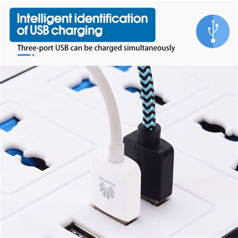 2m Power Socket Type C Port Universal Expansion Multi Cable With Power Socket Usb Slot 10a Power