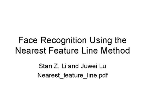 face recognition using the nearest feature line method