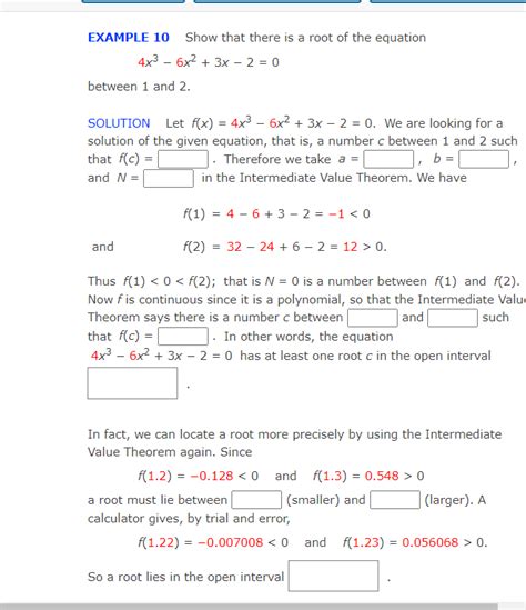 Solved EXAMPLE 10 Show That There Is A Root Of The Equation Chegg Com