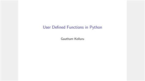User Defined Functions Part 1 Functions With Positional And Keyword