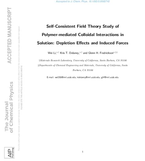 Pdf Polymerparticle Mixtures Depletion And Packing Effects