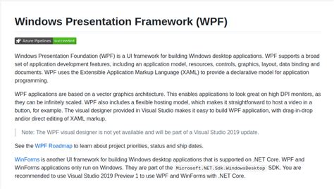 Windows Presentation Framework Pitchwall