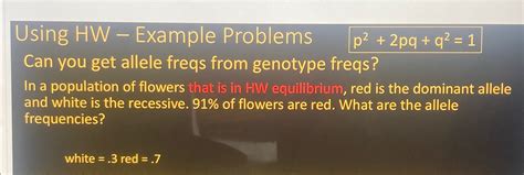 solved using hw ﻿example problemscan you get allele freqs