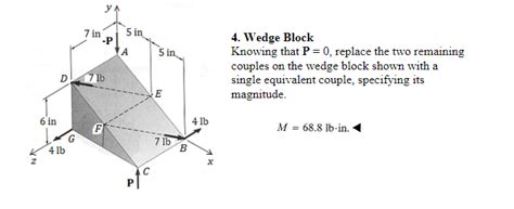 Solved Wedge Block Knowing That P Replace The Two Chegg
