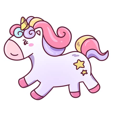 Cute Unicorn Clipart Design Isolated Kawaii Png