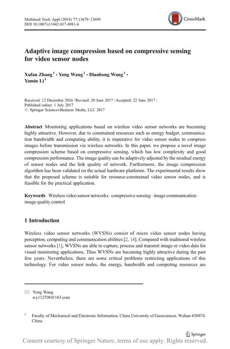 Adaptive Image Compression Based On Compressive Sensing For Video Sensor Nodes