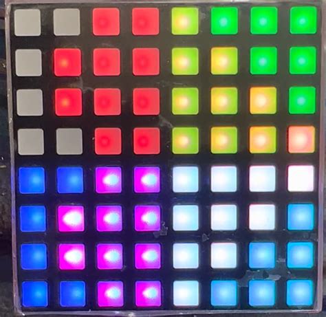 controlling an 8x8 rgb led matrix using spi leds and multiplexing