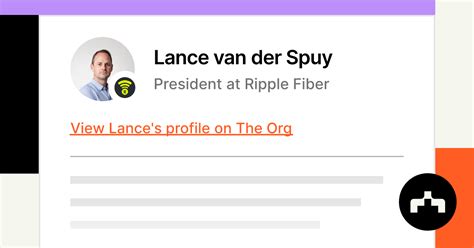 Lance Van Der Spuy President At Ripple Fiber The Org