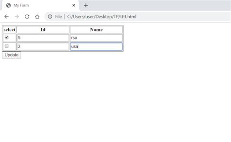 Update Multiple Data In Table Using Javascript And Jquery And Print
