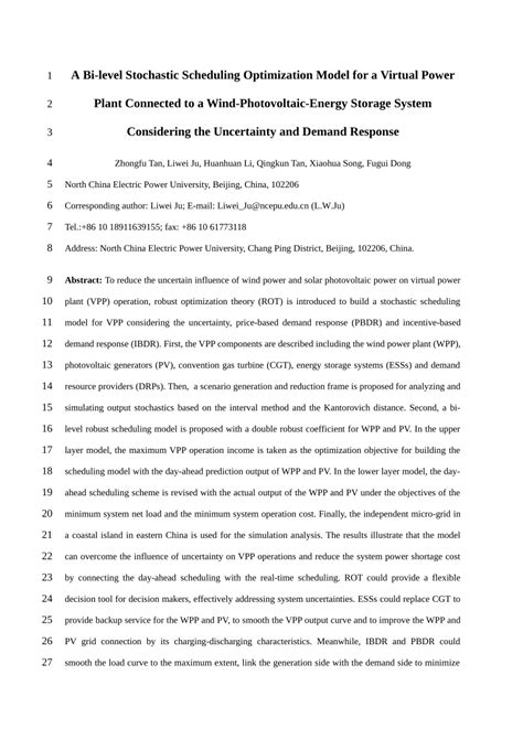 pdf a bi level stochastic scheduling optimization model for a virtual