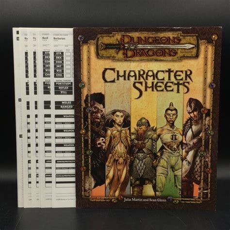 D D E Character Sheets Mindtaker Miniatures
