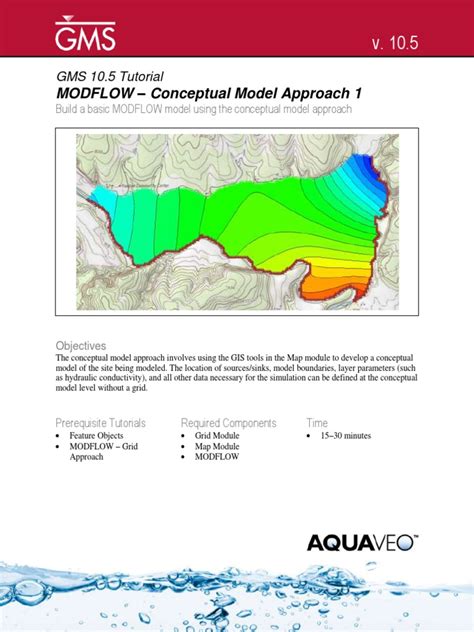 Modflow Conceptual Model Approach 1 Gms 10 5 Tutorial Pdf Groundwater Aquifer