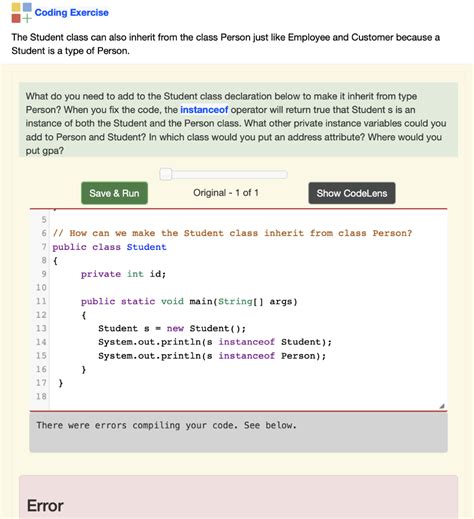 Solved Coding Exercise The Student Class Can Also Inherit Chegg