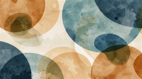 Minimalist Abstract Background With Overlapping Watercolor Circles In