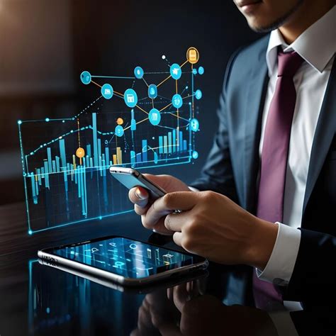 Businessman Using Mobile Smartphone And Icon Network Connection Data With Growth Graph Customer