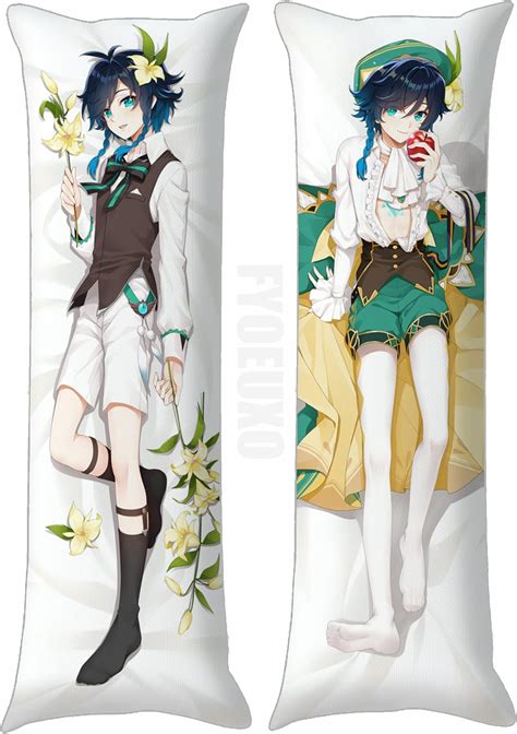 Anime Game Genshin Impact Role Venti Hugging Body Pillow Cover Double Sided Printed